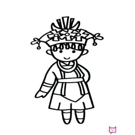 幼儿民族头饰简笔画 简笔画图片大全 蒲城教育文学网