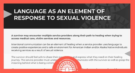 Language As An Element Of Response To Sexual Violence Supporting Our