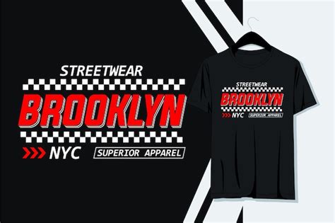 티셔츠에 인쇄할 브루클린 그래픽 타이포그래피 디자인 프리미엄 벡터