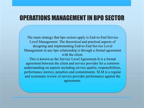Operation Management In Bpo Pptx