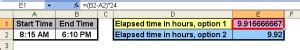 Toms Tutorials For Excel Calculating Elapsed Hours Between Start And End Times Tom Urtis