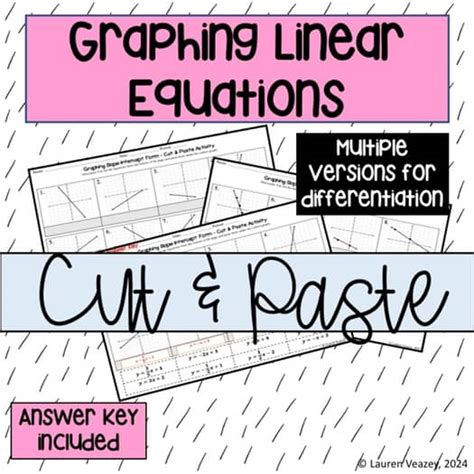 Graphing Linear Equations Cut And Paste Activity By Lauren Veazey