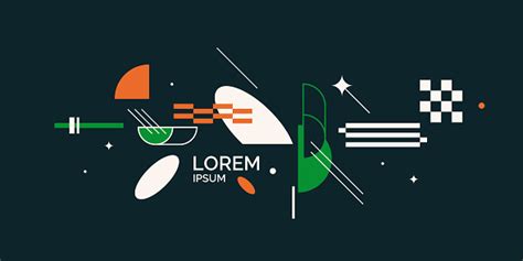 추상적 요소와 동적 모양의 현대적인 배경 색깔의 반점의 조성물 벡터 그림입니다 0명에 대한 스톡 벡터 아트 및 기타 이미지 0명 구도 녹색 Istock