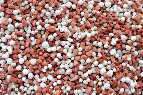 Potassium Chloride And Superphosphate Close Up Of Red And White