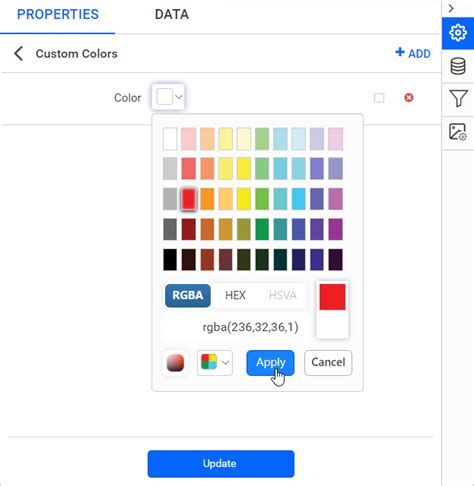 Chart Color Palette Web ReportDesigner React
