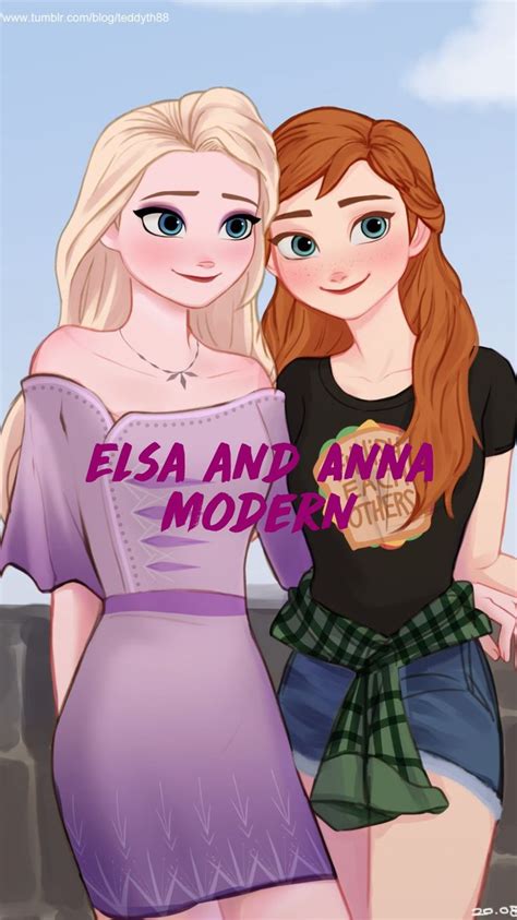 Elsa And Anna Modern Disney Princess Makeover Disney Princess Art Modern Disney Characters