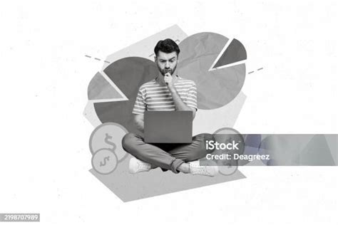크리 에이 티브 사진 3d 콜라주 아트웍 엽서 포스터 젊은 마음 가진 남자 프로젝트 시작 증가 예산 그림 배경에 고립 35 39세에 대한 스톡 사진 및 기타 이미지 Istock