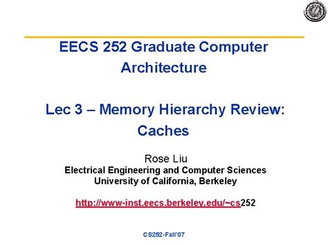 Eecs 252 Graduate Computer Architecture Lec 3 Memory