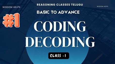 Reasoning Classes Telugu Coding Decoding Class 1 Wisdom Helps Reasoning