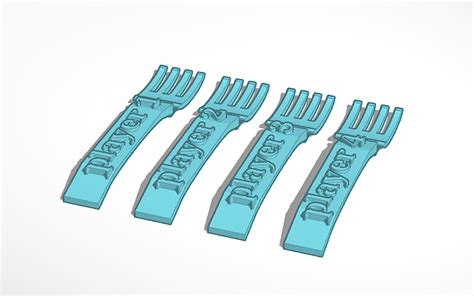 3d Design Fork Game Pieces Tinkercad