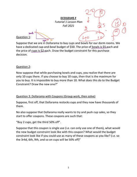 Economics Tutorial ECO Tutorial ECO H F Tutorial Lesson Plan Fall Question