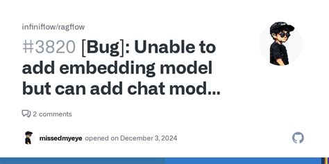 Bug Unable To Add Embedding Model But Can Add Chat Model From Same Server · Issue 3820