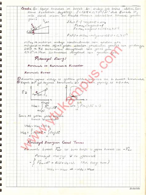 Fizik 1 Ders Notlari Not 6 Ytukampus Pdf