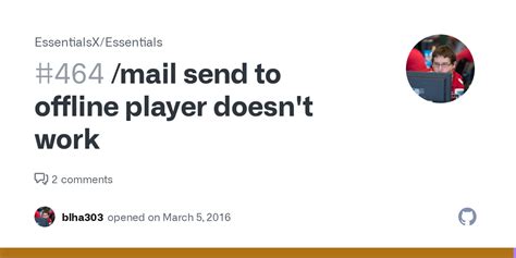 Mail Send To Offline Player Doesnt Work · Issue 464 · Essentialsx