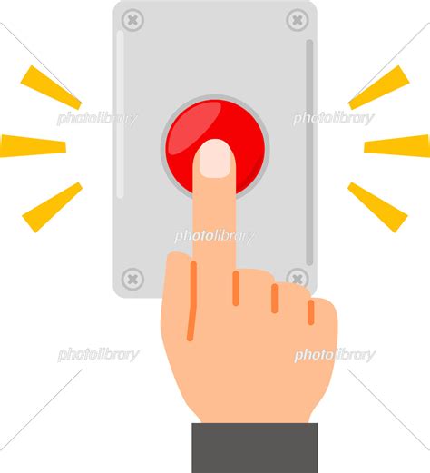 赤いボタンを押す手 イラスト素材 [ 7234284 ] フォトライブラリー Photolibrary