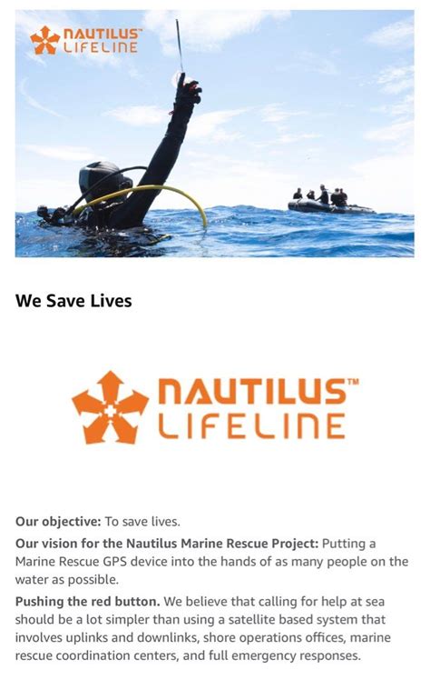 Nautilus Lifeline Marine Rescue Gps Submersible Dive Alert Scuba Based