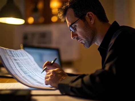 Financial Analyst Reviewing Data On A Spreadsheet Premium Ai