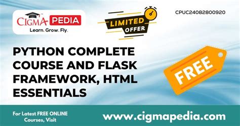 Python Complete Course And Flask Framework Html Essentials Free Udemy Course Cigma Pedia