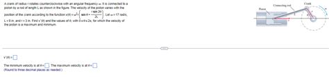 solved a crank of radius r rotates counterclockwise with an