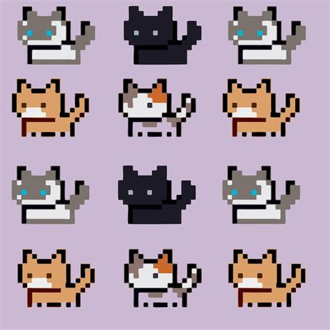 Pixel Art Cat Изображения скачать бесплатно на Freepik