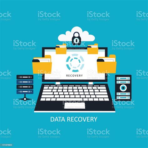 아이콘이 있는 데이터 복구 데이터 백업 복원 및 보안 평면 설계 벡터 편지 문서에 대한 스톡 벡터 아트 및 기타 이미지 편지 문서 회복 벡터 Istock