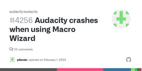 Audacity Crashes When Using Macro Wizard · Issue 4256 · Audacity