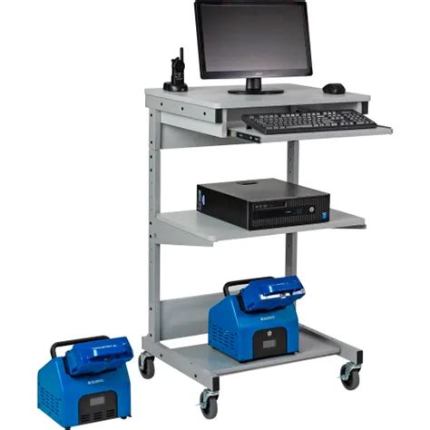 Global Industrial™ Mobile Powered Computer Cart W2 Swappable Lifepo4