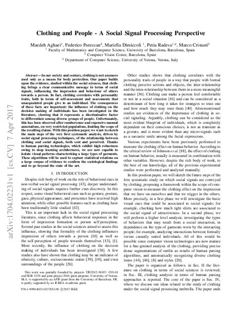 pdf clothing and people a social signal processing perspective