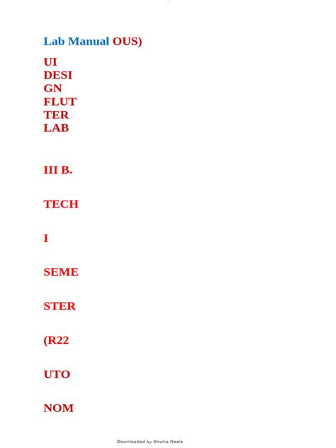 Flutter Lab Manual Final Pdf Artificial Intelligence Intelligence