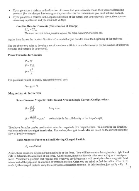 My AP Physics B Very Important Equation Sheets