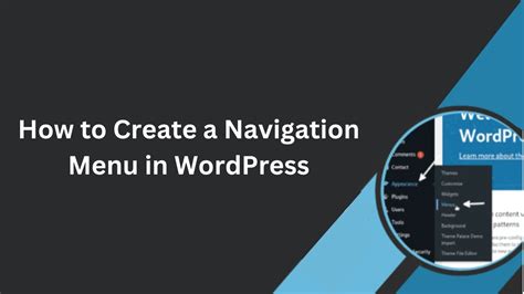 How To Add Navigation Menu In Wordpress Youtube