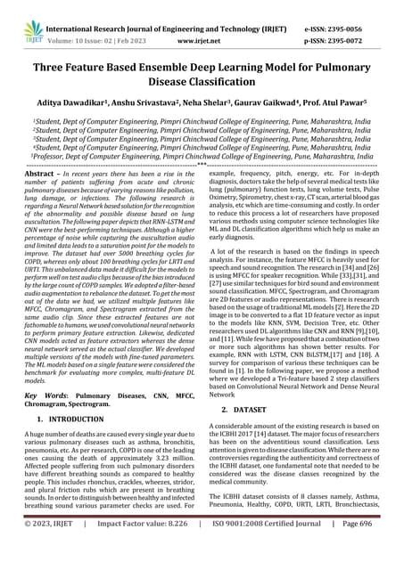 three feature based ensemble deep learning model for pulmonary disease classification pdf