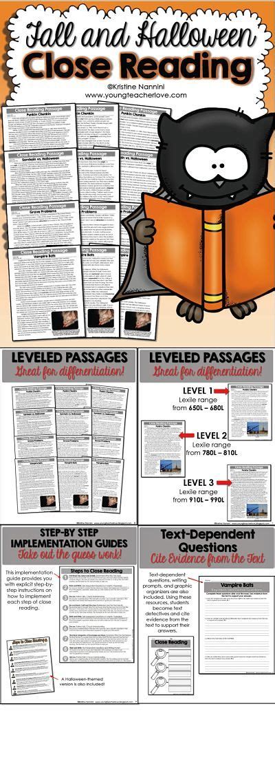 Fall And Halloween Close Reading Differentiated Reading Comprehension Passages Third Grade