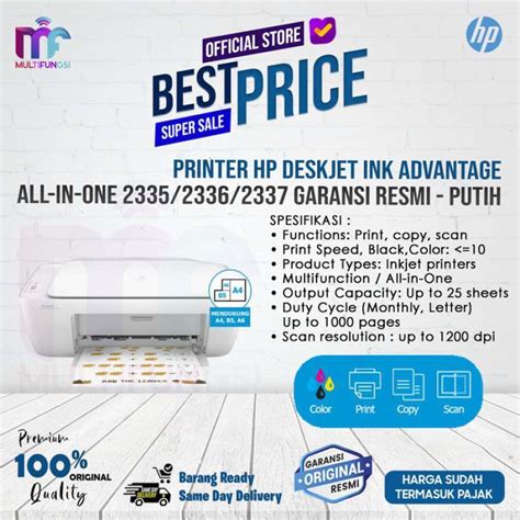 Promo Hp Deskjet Ink Advantage All In One Printer Wq B Diskon Di Seller Kanzahana