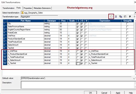 Aggregator Transformation In Informatica