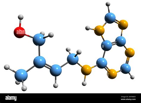 3d Image Of Zeatin Skeletal Formula Molecular Chemical Structure Of