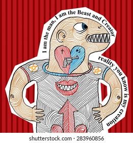 Illustration Man Love Hate Sex Conceptual Stock Vector Royalty Free 283960856 Shutterstock