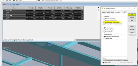 How To Display Maximum Minimum Forces For Beams Supporting Slabs In Robot Structural Analysis
