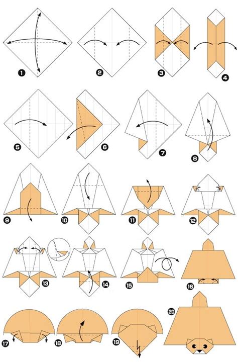 Origami Flying Squirrel Tutorial Origami Diagrams Easy Origami Bear