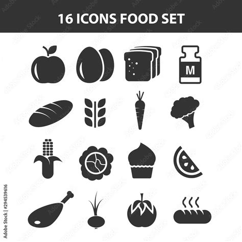 Trendy Nutrition Icons White Background Stock Vector Adobe Stock
