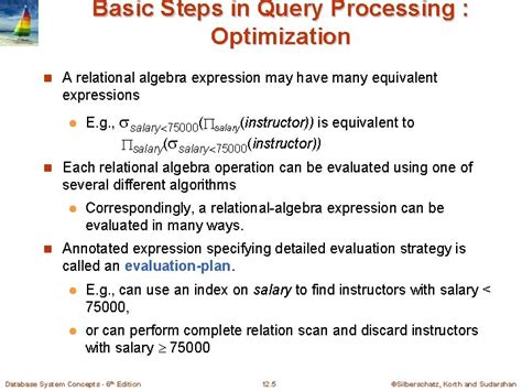 Chapter 12 Query Processing Database System Concepts 6