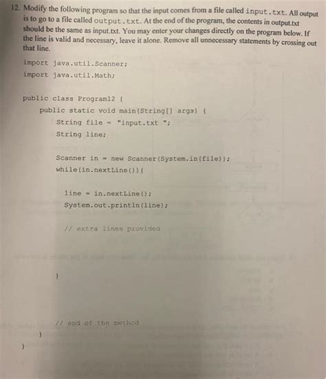 Solved 12 Modify The Following Program So That The Input