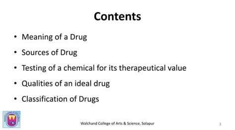 Drugs And Their Classification Pptx
