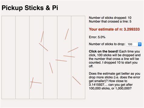 Estimate Pi By Dropping Sticks Science Friday