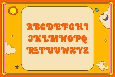 Kool Beans Groovy Display Typeface On Yellow Images Creative Store 105656