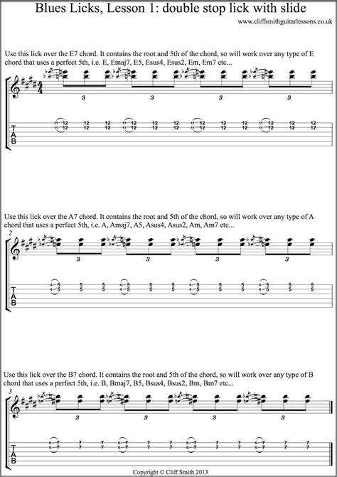 Blues Licks Lesson 1 Cliff Smith Guitar Lessons London