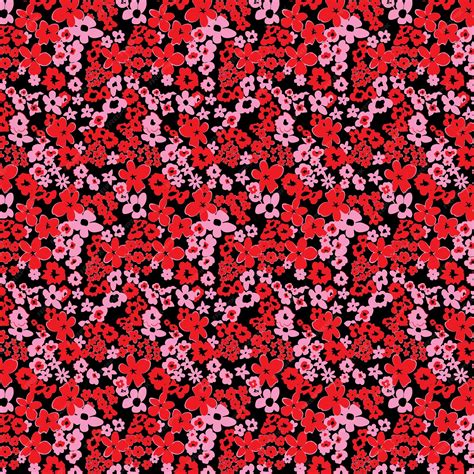 Premium Vector Vector Red Monotone Blob Floral Seamless Pattern For Textile Print