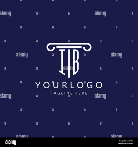 Ib Logo Monogram With Pillar Shape Designs Vector Stock Vector Image And Art Alamy