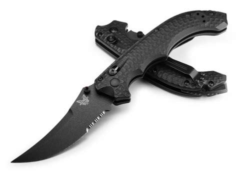 Benchmade Black G10 Partial Serrated Mini Bedlam Red Hill Cutlery
