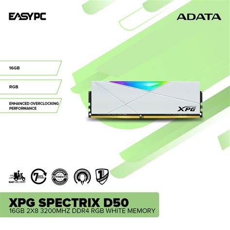 Adata XPG Spectrix D50 16GB 2x8 3200mHz DDR4 RGB White Memory – EasyPC